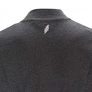 SEC.119 Grateful Dead Bolt Quarter-Zip Sweater | 4-Way Stretch Fabric Sweatshirt | Grey Officially Licensed Apparel | Extra Large