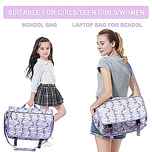 VASCHY Messenger Bag for Kids, Cute 15.6inch Laptop Crossbody School Bag for Boys Girls Teens Women Cats