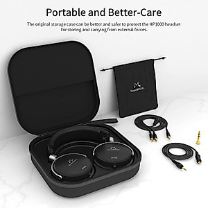 SoundMAGIC HP1000 Over Ear Audiophile Headphones - HiFi Stereo Premium Music Headset Wired with Noise Isolation, Upgraded Closed Back Hi-Res Audio for DJ Studio Professional Monitor Recording, Black