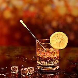 7.5 Inches Stainless Steel Coffee Beverage Stirrers Drink Swizzle Stick with Small Rectangular Paddles, Set of 8 Beverage Stirrers for Coffee Cocktail Chocolate Milk Juices (Multicolor)