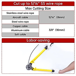 Muzata Heavy Duty 18" Hardened Cable Cutter,Chromium Vanadium Steel,High Temperature Heat Treatment,Cuts Up to 5/16" Stainless Steel Wire Rope Smooth Like Butter CR03,Series CT1