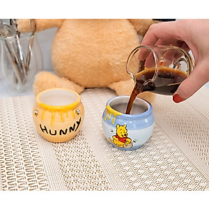 Disney Winnie the Pooh Hunny Pot Sculpted Ceramic Mini Mugs | Set of 2
