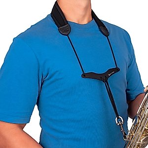 Pro-Tec 22-Inch Neoprene Saxophone Neck Strap with Comfort Bar - Black (Model NB310M)