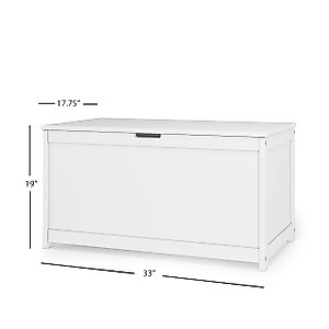 Child Craft Harmony 33” Wood Storage Box, Large Storage Chest, Plenty of Storage, 2 Safety Hinges, Standard Ventilation Hole on Back, 6 Cubic Feet of Storage (Matte White)
