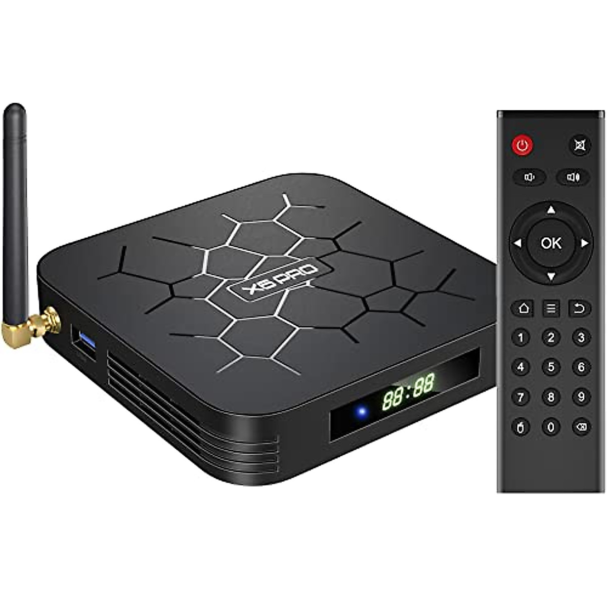 Android TV Box, Android TV Box 4GB 32GB, 2.4GHz/5GHz Dual-WiFi Bluetooth with Dual-Antenna Quad Core 64 Bits 3D/4K/H.265/USB3.0 Android Box with Wireless Keyboard