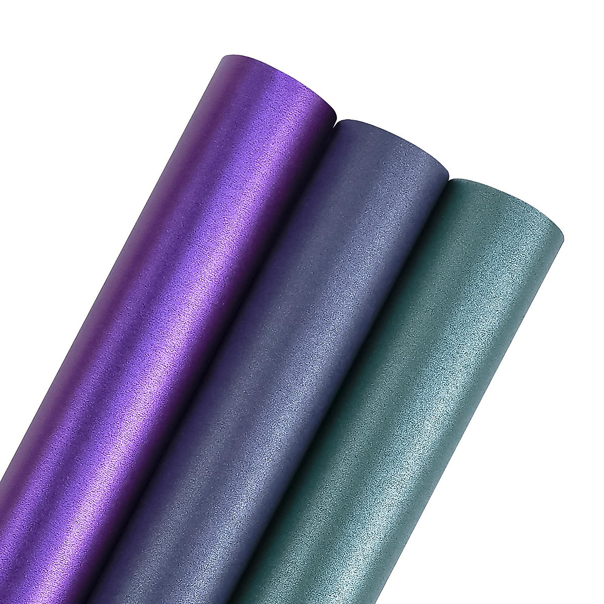 FUHITIM Christmas Wrapping Paper, Purple Green Blue Matte Wrapping Paper-Lustre Paper Gift Wrapping Paper Mini Roll-3 Roll-17In*120In Per Roll, Perfect for Christmas,Wedding,Birthday,Baby Shower