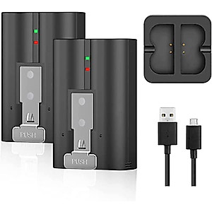 2-Pack 6040mAh Replacement Battery with Charger Station for Ring-Doorbell Camera 2/3/4, Spotlight Camera and Stick Up Cam, Rechargeable Upgraded Lithium Li-ion Batteries 3.65V Camera Indoor