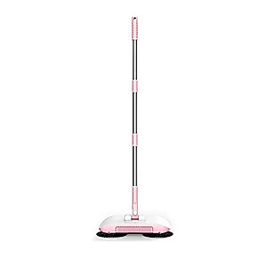 360 Degree Spin Hand Push Sweeper Household Floor Cleaning Broom Mop (Color : Pink)