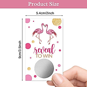 Haizct 50 Pack Flamingo Bridal Shower Scratch Off Game Cards for Country Wedding, Bridal Shower, Bridal Lottery Tickets, Wedding Shower Ideas, Baby Shower