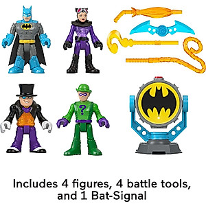 Fisher-Price Imaginext DC Super Friends Batman Toys Bat-Tech Bat-Signal 9-Piece Figure Set for Preschool Pretend Play Kids Ages 3+ Years