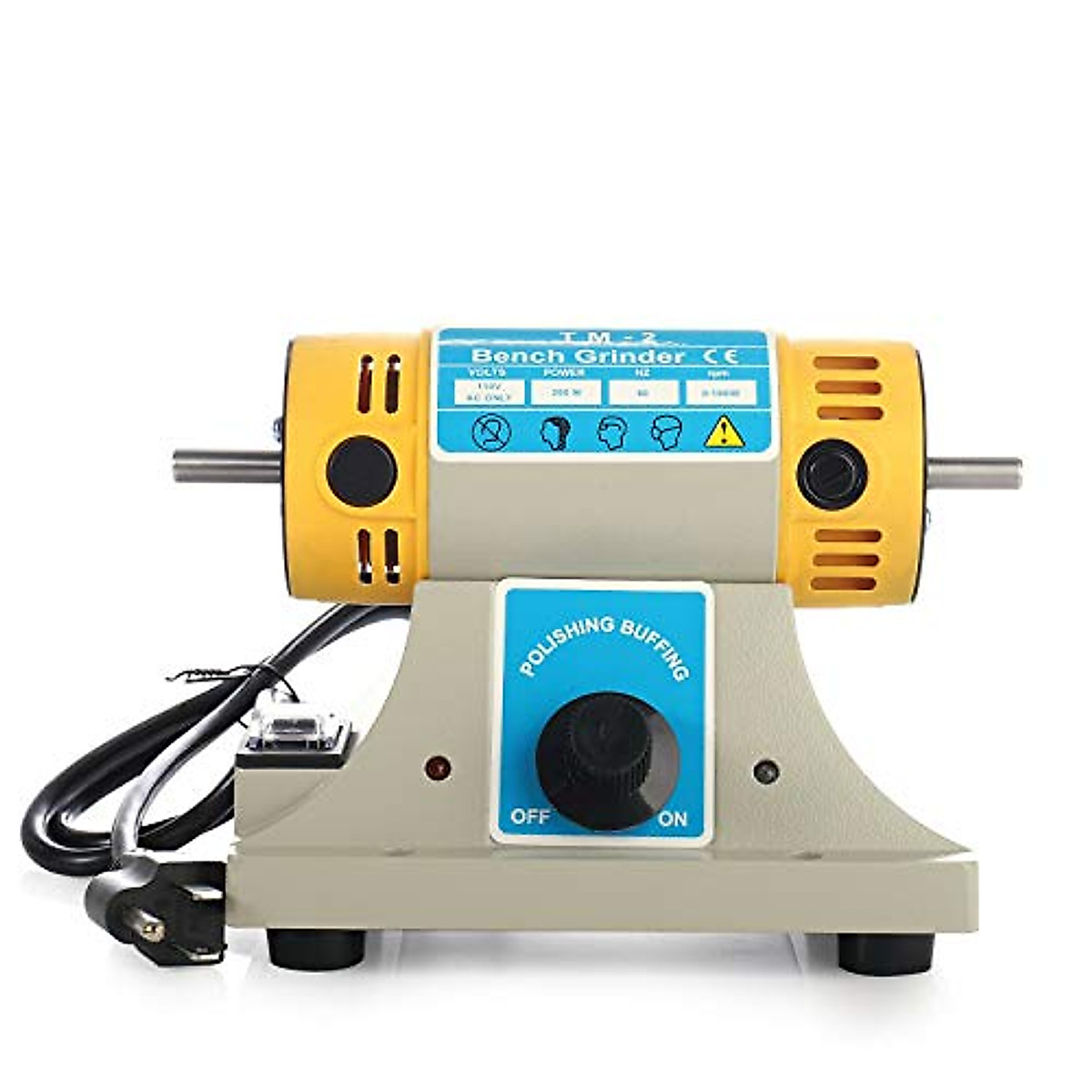 JIAN YA NA Jewelry Rock Polishing Buffer Machine 110V 350W TM-2 Bench Lathe Polisher