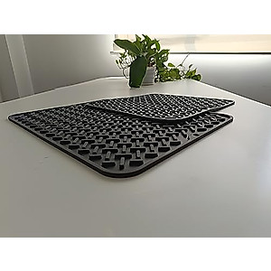 Liseternal Silicone Dish Drying Matt for Kitchen Counter,Bottle Drying Mat,Kitchen Counter Pad,Small Dish Drainer,Non-slip Coffee Mat,Heat Resistant Mat for Dining Table,12*12 inches.