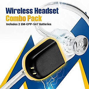 Synergy Digital 82742-01, 84598-01, 204755-01 Battery Combo Pack Compatible for Plantronics Wireless Headset Systems - Pack of 2 Replacement Lithium Polymer Battery Automatically Recharges in Cradle