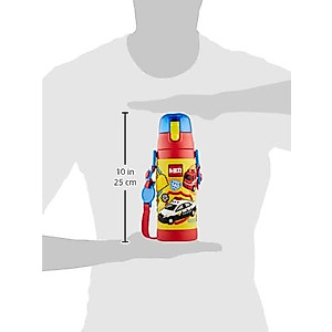 Skater SDPV5_484919 Children's Water Bottle, Direct Drinking, Stainless Steel, With Lock, 3D Print, 16.2 fl oz (480 ml), Tomica, Diameter 3.0 x Height 9.4 inches (76 x 238 mm), Kids Boys