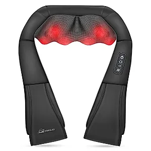 Snailax Shiatsu Neck and Shoulder Massager - Back Massager with Heat, Deep Kneading Electric Massage Pillow for Neck, Back, Shoulder,Foot,Body
