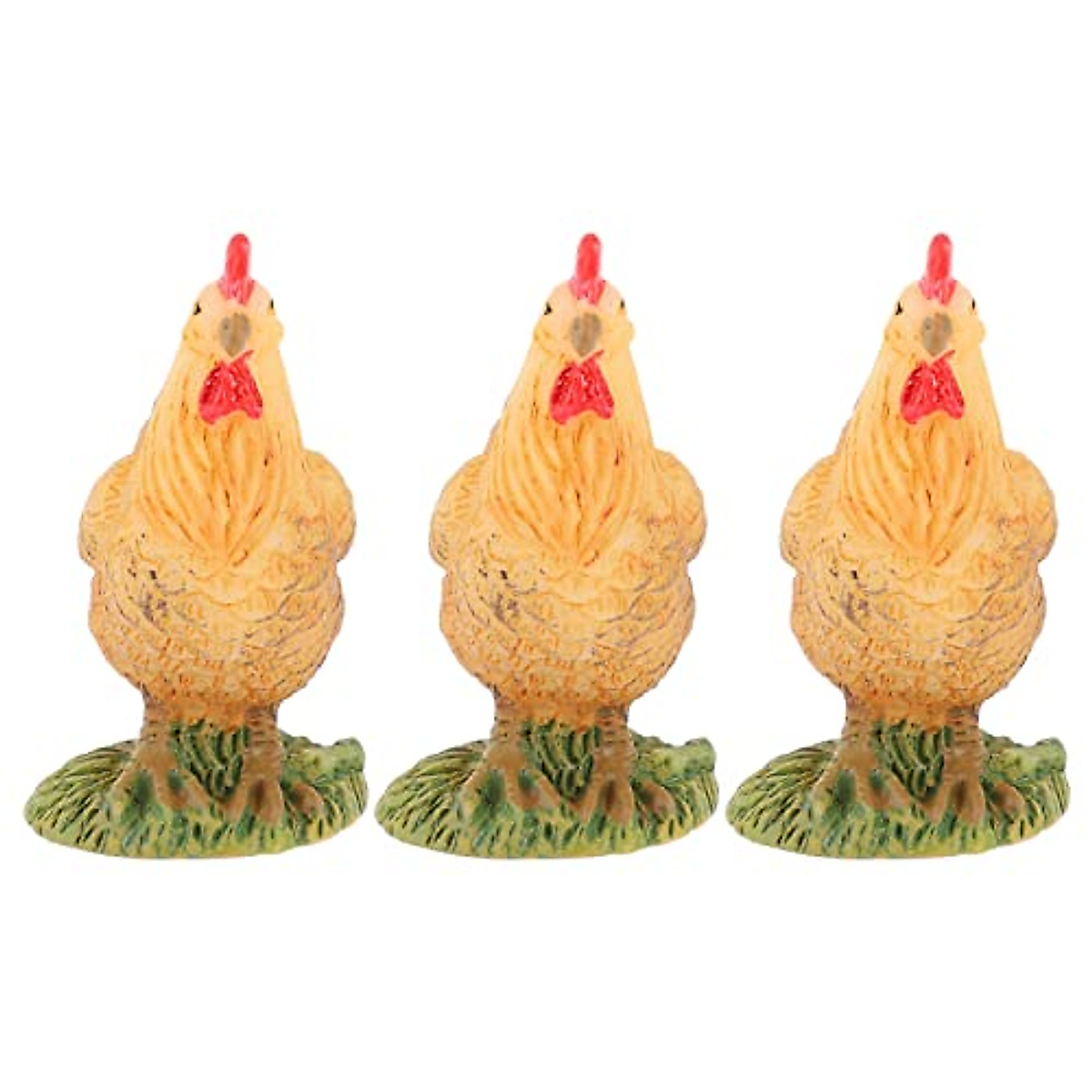IMIKEYA Resin Hen Ornaments Lifelike Chicken Statues 3pcs Toy Chicken Ornaments Duck Resin Micro Scene Self Made Hen Figurines Chicken Figure Toy