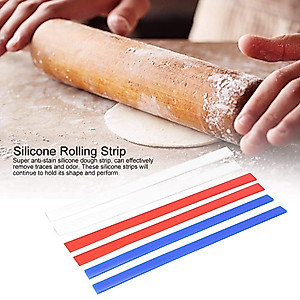 Jenngaoo 6PCS Measuring Dough Strip, 15 inches Professional Silicone Guide Sticks Rolling Pin Guides Perfection Strips Rolling Strip for Cookies Pies Baking