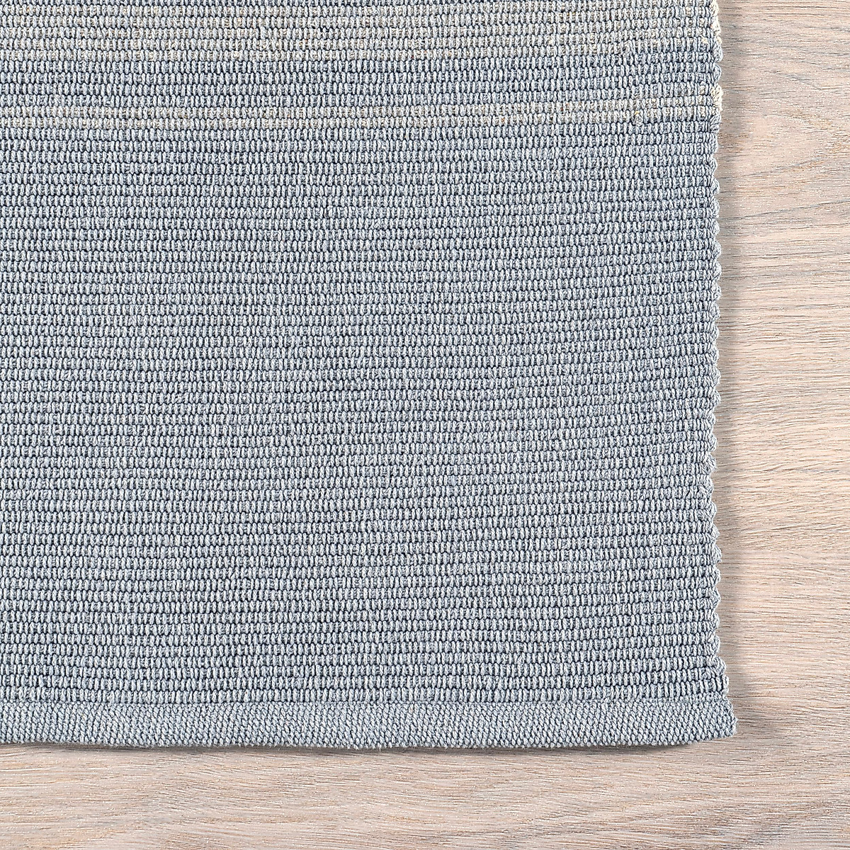 Rugs USA x Lauren Liess Bergamot Striped Cotton Area Rug, 3x5, Blue Grey