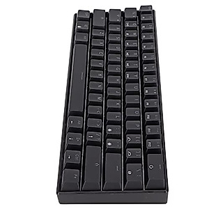 Kafuty-1 Mechanical Gaming Keyboard 60%, 61 Keys Backlit Mini Ergonomic Wireless/Wired Bluetooth Keyboard, for PS4 PC Mac Gamer, Typist, Travel (Black Shaft)