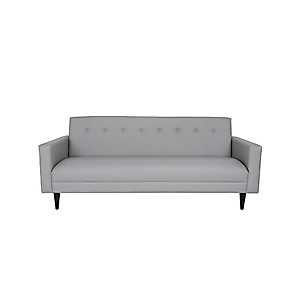 Coast to Coast Sofas Bronx Grey Faux Leather Sofa, Modern 3-Seater Sofas Couches for Living Room, Bedroom, Office, and Apartment with Solid Wood Frame
