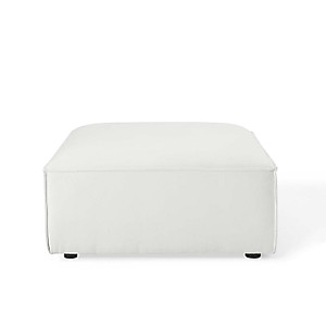 Modway Restore Upholstered Fabric Sectional Sofa Ottoman in White, 41.5 x 35 x 16.5