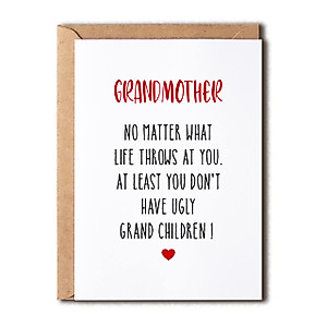 Decolove Grandmother Card - No Matter What Life Throws At You - Cheeky Birthday Card For Grandmother - Funny Greeting Card For Grandmother