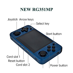 Petforu RG351MP Handheld 128GB/20,000 Games Console Metal Version 3.5-inch (Blue)