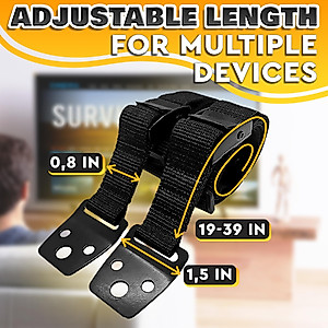 Tv Straps Safety for Flat Screen - Wall Mount TV Bracket Strap Anti Tip Furniture Anchors to Wall Strap Proof Cabinet Latches Proof Straps Tv Wall Anchor Earthquake Straps for Furniture