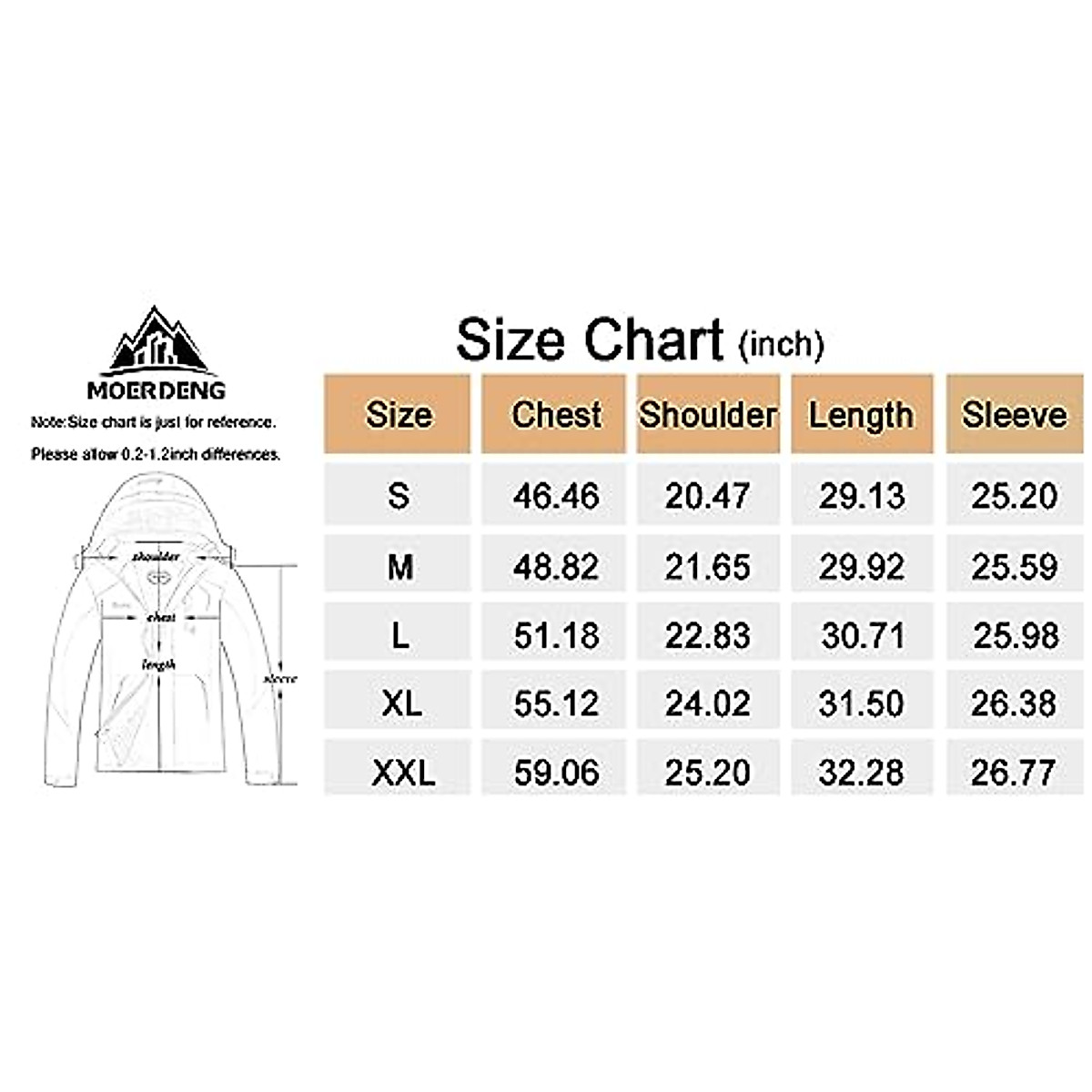 MOERDENG Men's Waterproof Ski Jacket Warm Winter Snow Coat Mountain Windbreaker Hooded Raincoat