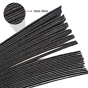 Jtnohx Self Adhesive Felt Sheets, Adhesive Backed Felt, 33 Pcs 4" x 8" Felt Adhesive, Sticky Back Stiff Felt for Crafts DIY Sewing School Projects Decoration (Black)