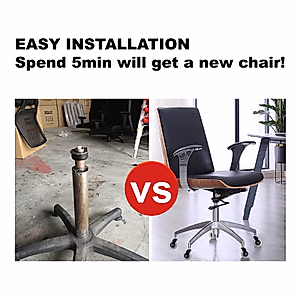 Office Chair Cylinder Replacement,Heavy Duty 1000lbs,Easy to Install,no Sink,Smooth & Silent,4.8inch Long Stroke Adjust,Premium Matte Finish,Chair Piston Safety for Gaming Chair,Swivel Desk,Desk Chair