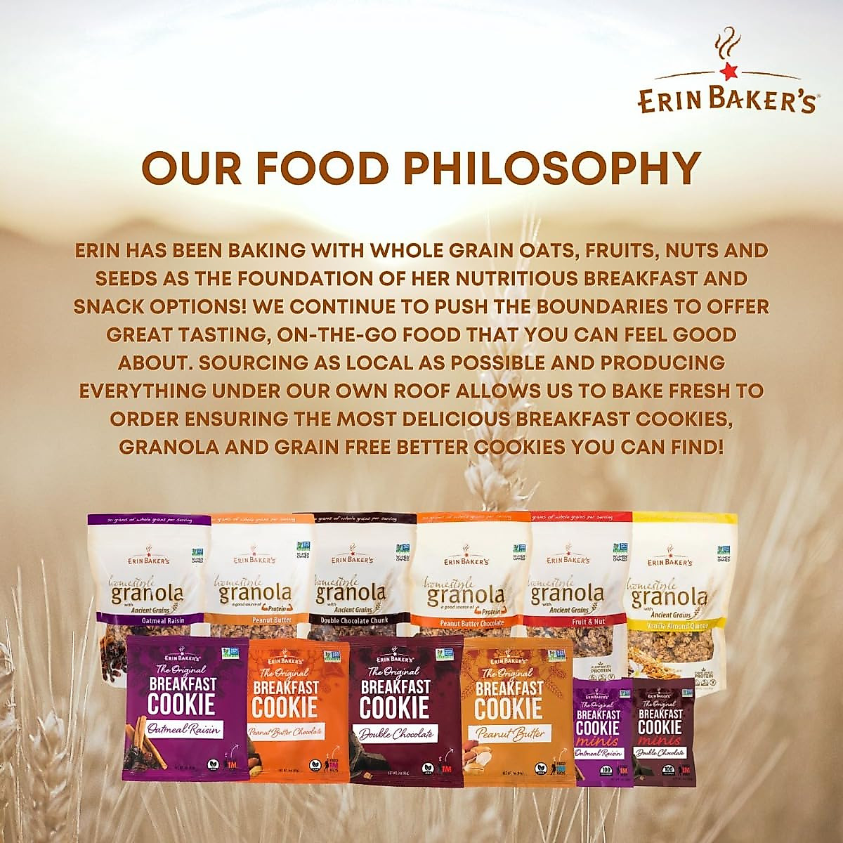 Erin Baker's Homestyle Granola, Fruit & Nut, Ancient Grains, Vegan, Non-GMO, Cereal, 12 Ounce (Pack of 6)