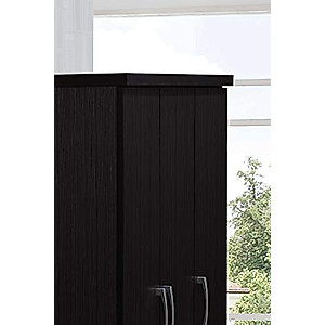 Hodedah 3-Door 2-Drawers, 3-Shelves in Chocolate Bedroom Armoires, 21"D x 36"W x 72"H