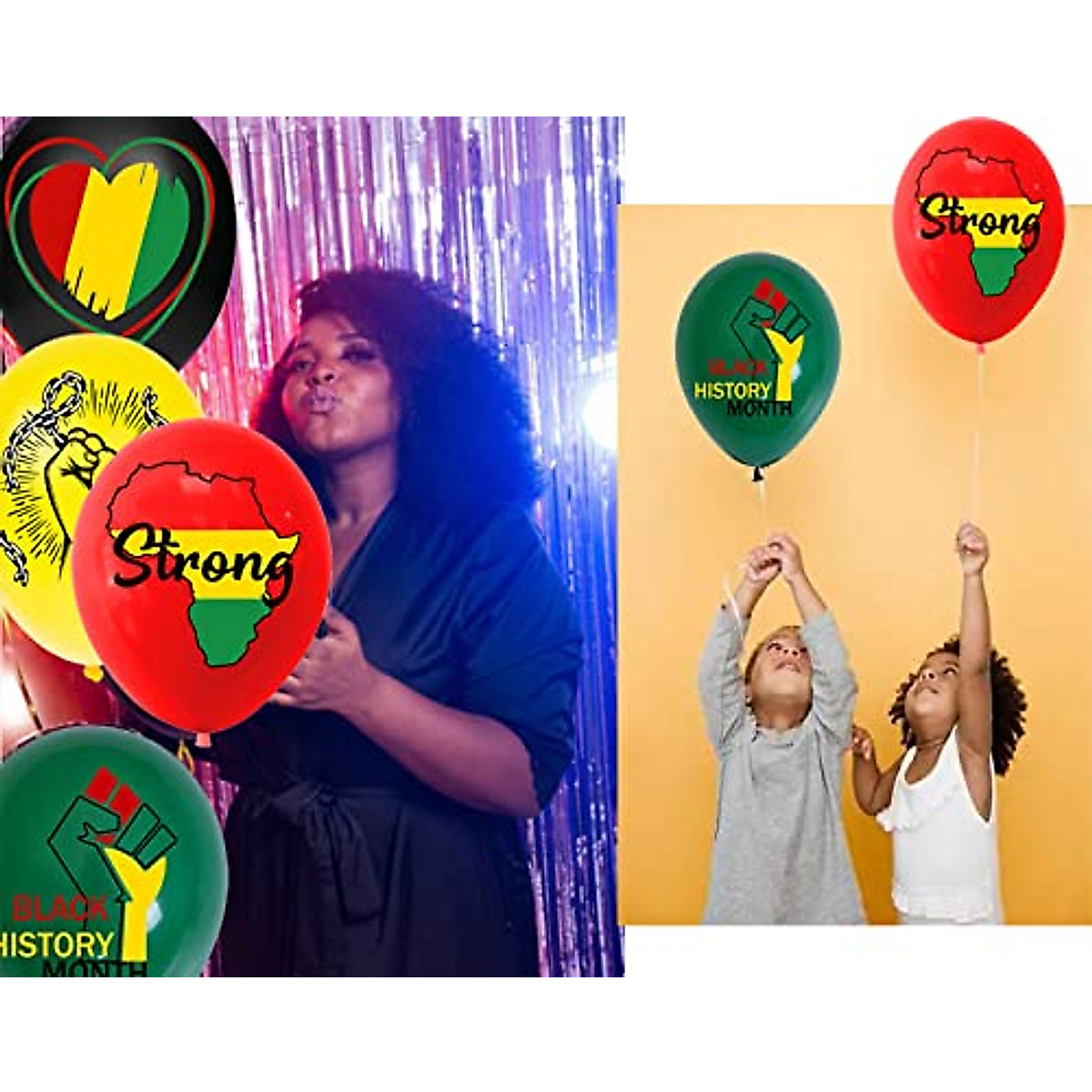 Black History Month Balloons Party Decoration African American Fist February Holiday Latex Balloons Black History Month Latex Balloons Decorations(32pcs)