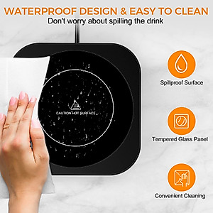 Coffee Mug Warmer for Desk, Coffee Warmer with 3 Temperature Settings, Coffee Cup Warmer for Desk Auto Shut Off, Waterproof Coffee Warmer for Desk with Touch Tech & Enlarged Heating Plate, Best Gift