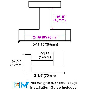Angle Simple Double Towel Hook, SUS304 Stainless Steel Bath Towel Holder, Bathroom Double Robe Hook, Hand Towel Hanger Wall Mount, Brushed Nickel