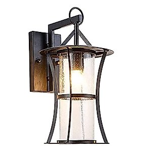 FQrongSP Wall Lamp，American Country Outdoor E27 Wall Sconce Vintage Industrial Wall Lamp Lantern Waterproof round Terrace Doorway Balcony Light Hotel Exterior Aisle Corridor Light Garden Indoor Home D
