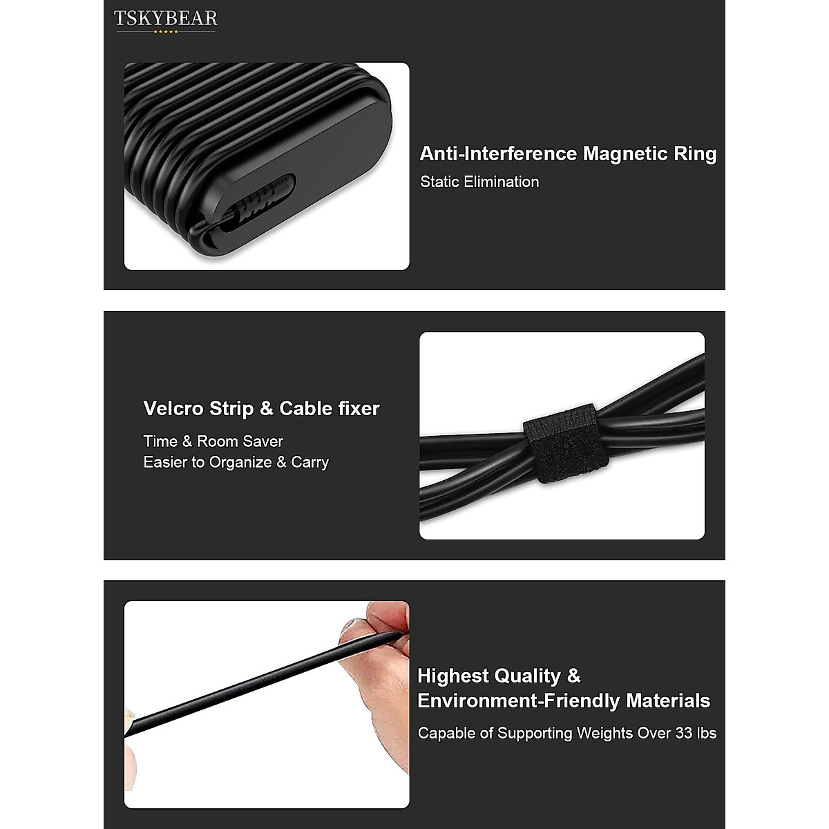 65W 45W USB C Laptop Charger for Dell Latitude 5420 5520 7420 7390 7400 7410 E5420 5320 7320 7370 5289 XPS 13 7390 9350 9360 9365 9370 Chromebook 3100 5190 Charger Type-C AC Adapter Power Supply Cord