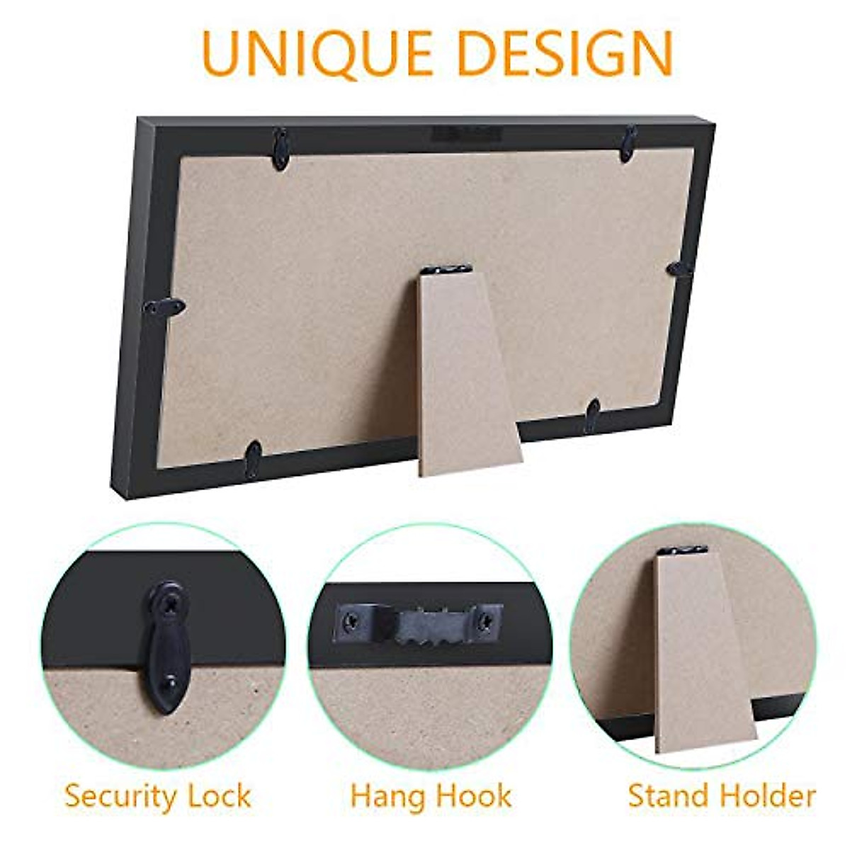 nuaele Baby Hand and Footprint Kit, Baby Girl Gifts, Baby Boy Gifts, Wall Mount & Desktop Mount Decor Shower Picture Frames Gift for Newborns - Roller, Mounting Hardware and Instructions - Black