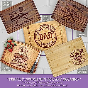 Tayfus Personalized Cutting Boards for Men - Customized Wood Meat Boards for Grill Masters - Unique Custom Gift Ideas for Father's Day, Christmas, Birthday, Anniversary for Men, Dad, Grandpa and Him