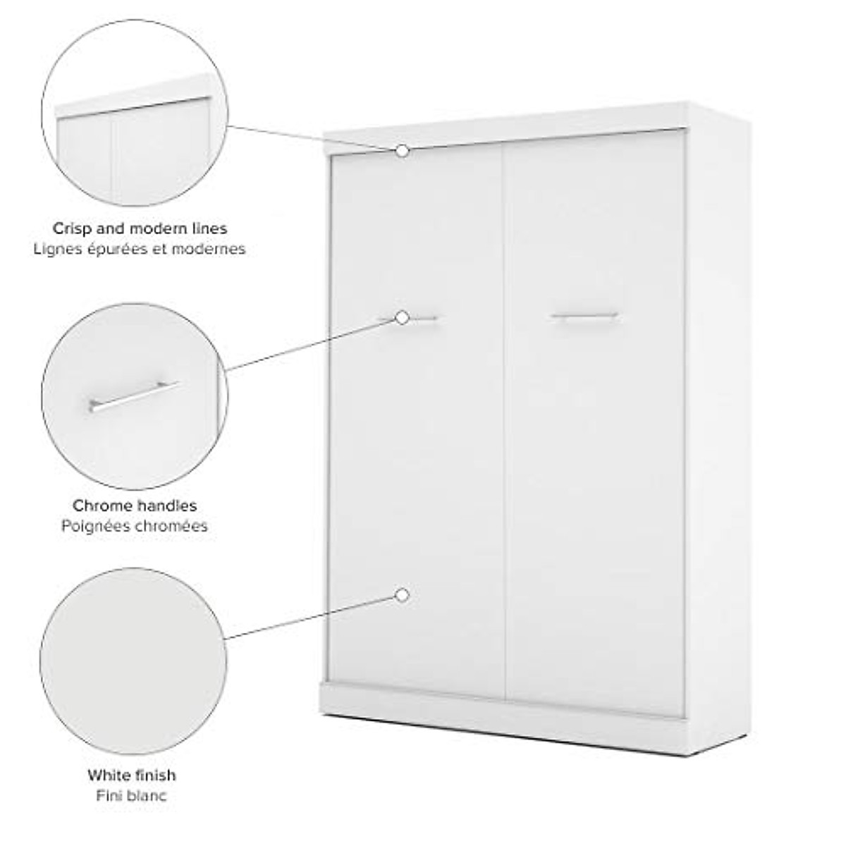 BESTAR Nebula Full Wall Bed, White