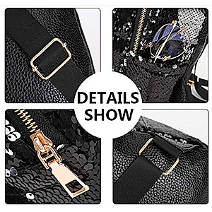 Gulilasa Shoulder Bag For Women With Cute Rabbit Ears Backpack Sequins Shoulder Bag Travel Day pack(Colors)