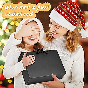 12Pack Black Gift Boxes with Lids, 12×9.8×3.1 Inch Groomsmen Proposal Box, Luxury Black Gift Box with Ribbon for Wedding Box, Birthday Box, Party Box, Christmas Boxes,Bridesmaid Box,Graduation Gift Box (Black)