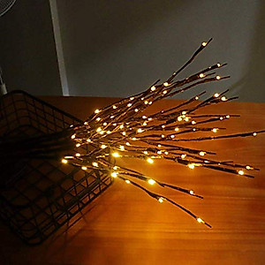 AMARS 2 Pack Decorative LED Lighted Branch Lights Battery Operated Artificial LED Twig Branches Decoration for Home Room Decor Christmas Vase (Warm White, 29.5 Inches, 20leds)