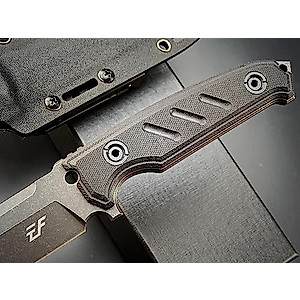 Eafengrow EF129 Fixed Blade Knife, DC53 Steel Tanto Blade,G10 Handle Full Tang Fixed Knifes Straight Knife for Camping Hunting Adventure Survival and EDC Tool(Black)