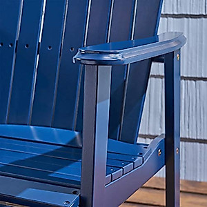 Easter Outdoor Weather Resistant Acacia Wood Adirondack Dining Chairs (Set of 2), Blue Navy Finish