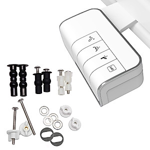 Hibbent Bidet Attachment for Toilet, Non-Electric Dual Nozzle for Frontal & Rear Wash with Universal Toilet Seats Screws and Bolts Metal