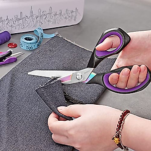 Asdirne Professional Fabric Scissors Set, Titanium Coating Sewing Scissors, Ultra-Sharp Blade Tailor Scissors, Ergonomic Rubber Handle, Great for Craft, Sewing and Daily Use, 9.4"/5”, Set of 2