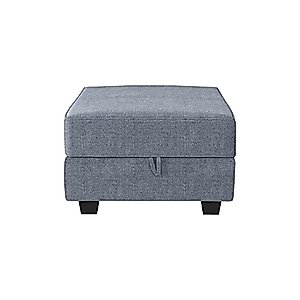 HONBAY Square Ottoman Module for Modular Sectional Sofa, Storage Ottoman Footrest and Seat Cube, Bluish Grey