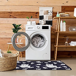 TsyTma Vintage Halloween Ghosts Kitchen Rug Non-Slip Washable Black White Spooky Boo Floor Mat Bathroom Rug Area Mat Carpet for Home Hallway Sink Stove Laundry 39 x 20 Inch